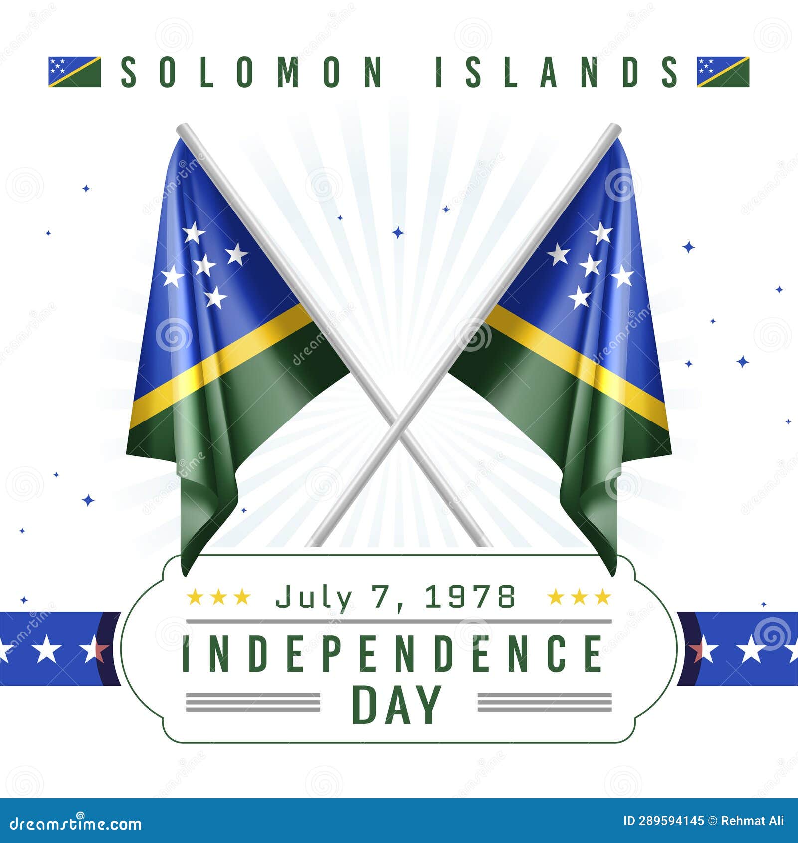 Independence Day of Solomon Islands with Flag Stock Illustration ...
