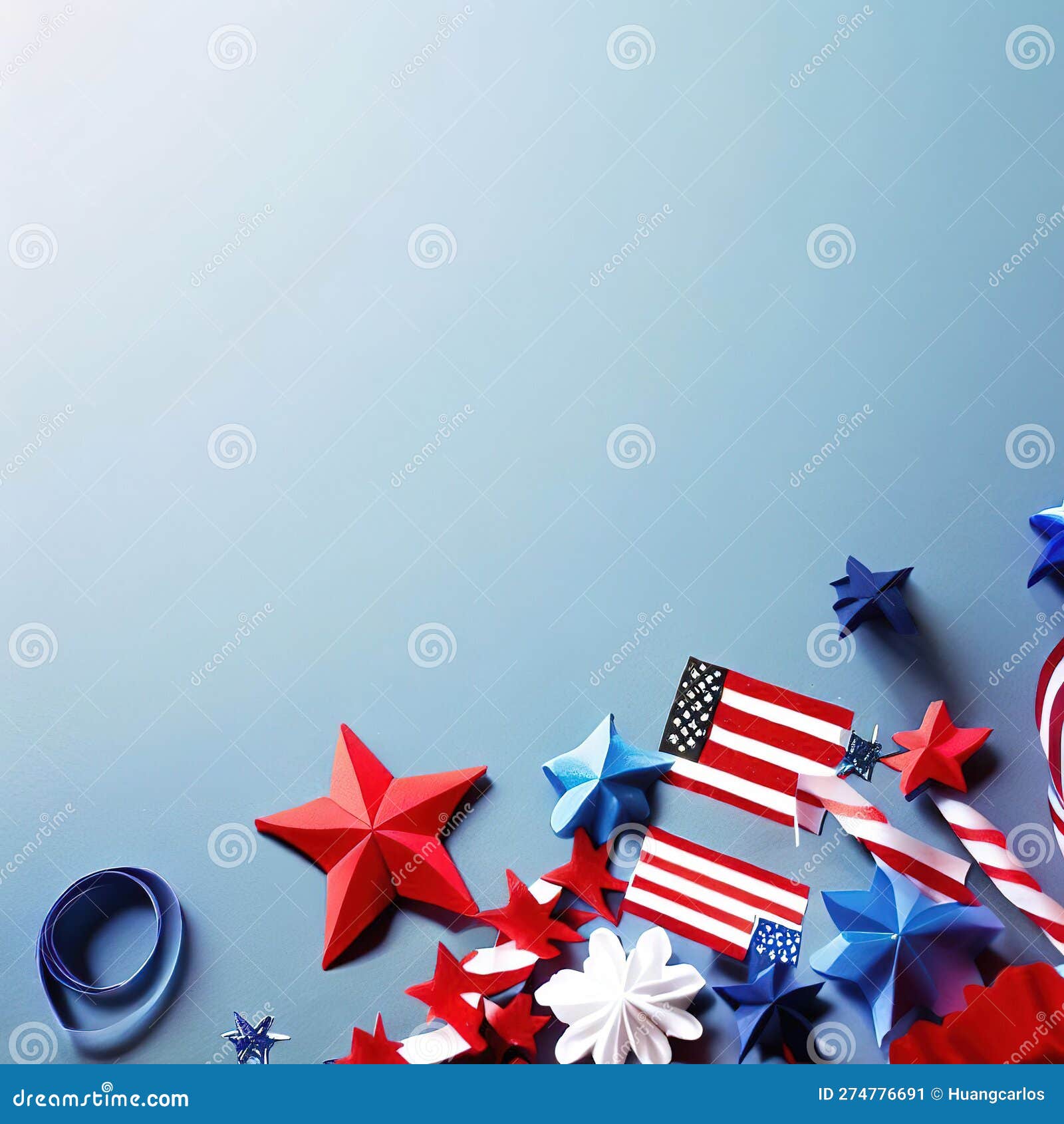 Independence Day Theme Copy Space with Generative AI Stock Illustration ...