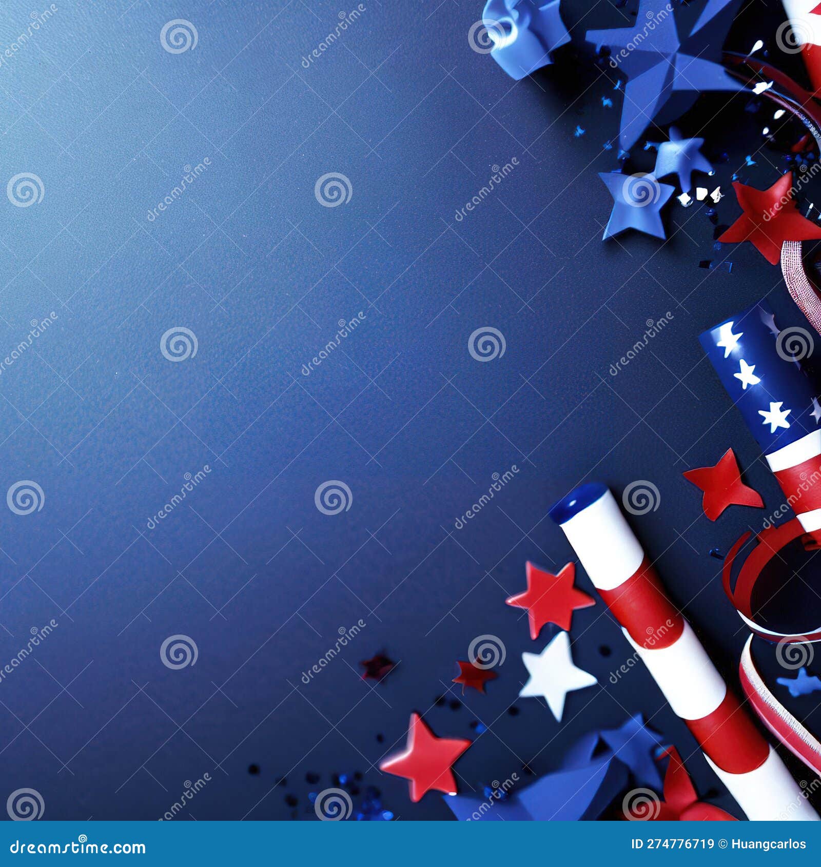Independence Day Theme Copy Space with Generative AI Stock Illustration ...