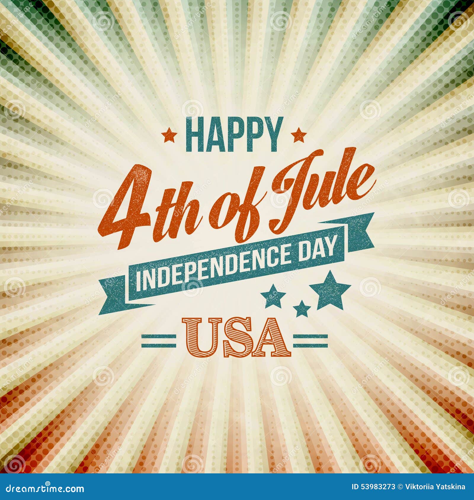 Independence Day Typography Card. Vector Stock Vector - Illustration of ...