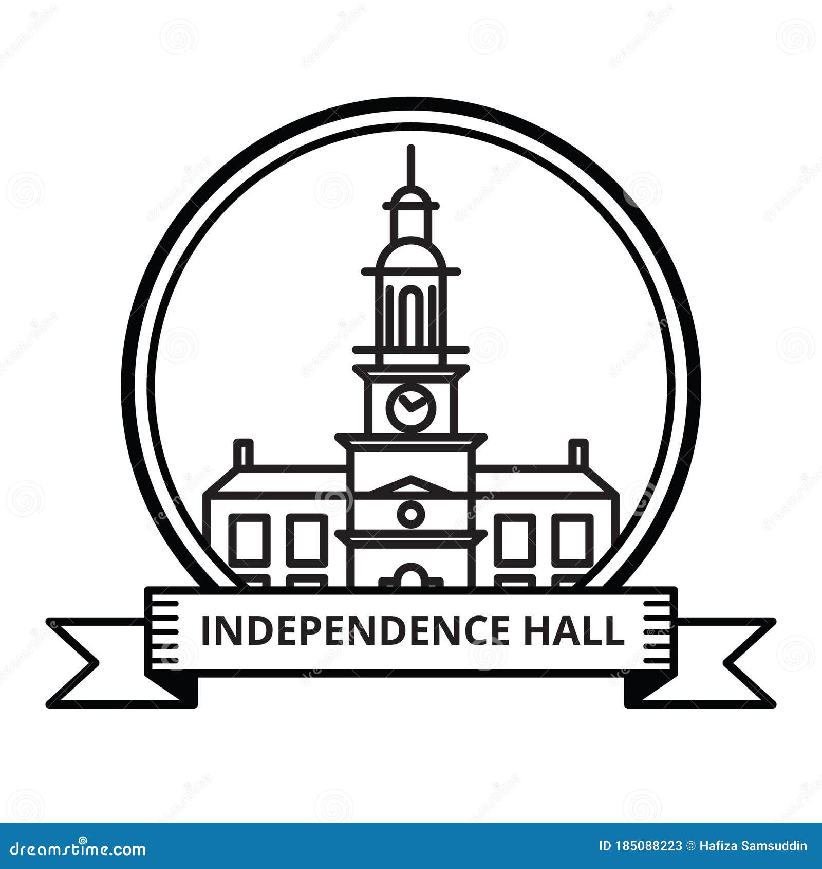 Independence Hall. Vector Illustration Decorative Design Stock Vector ...