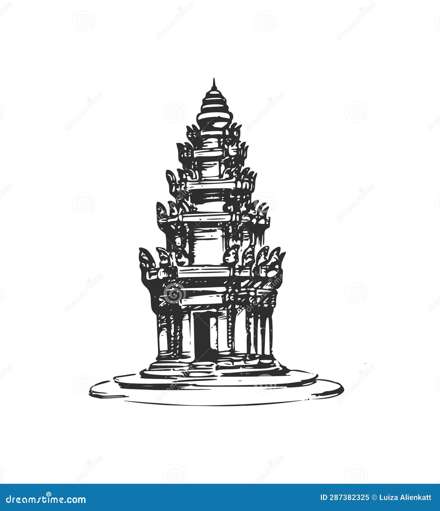 The Independence Monument in Phnom Penh Stock Vector - Illustration of ...