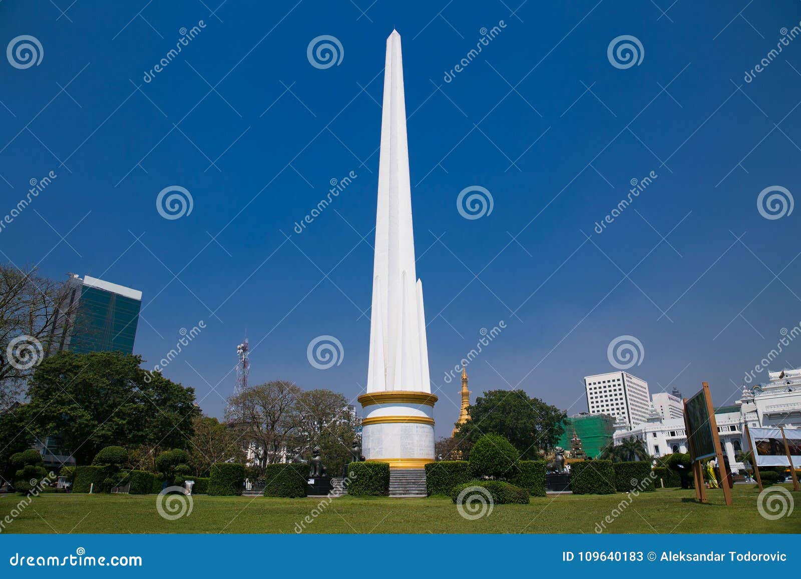 The Independence Monument in Yangon, Myanmar. Stock Image - Image of ...