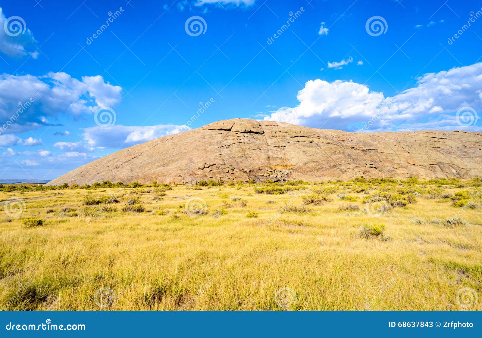 Independence Rock State Historic Site Stock Image - Image of high ...