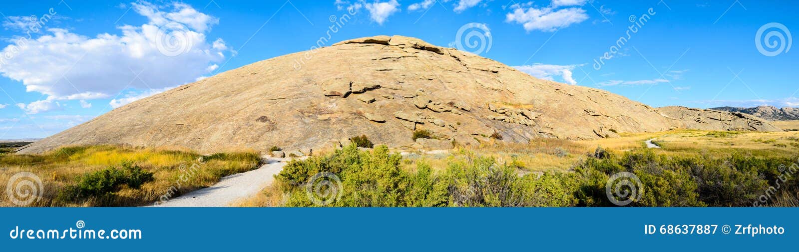 Independence Rock State Historic Site Stock Image - Image of trails ...