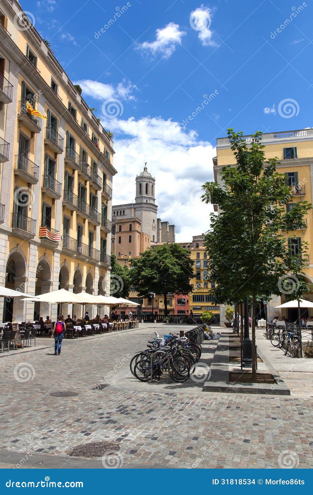Independence Square in Girona Editorial Stock Image - Image of ...