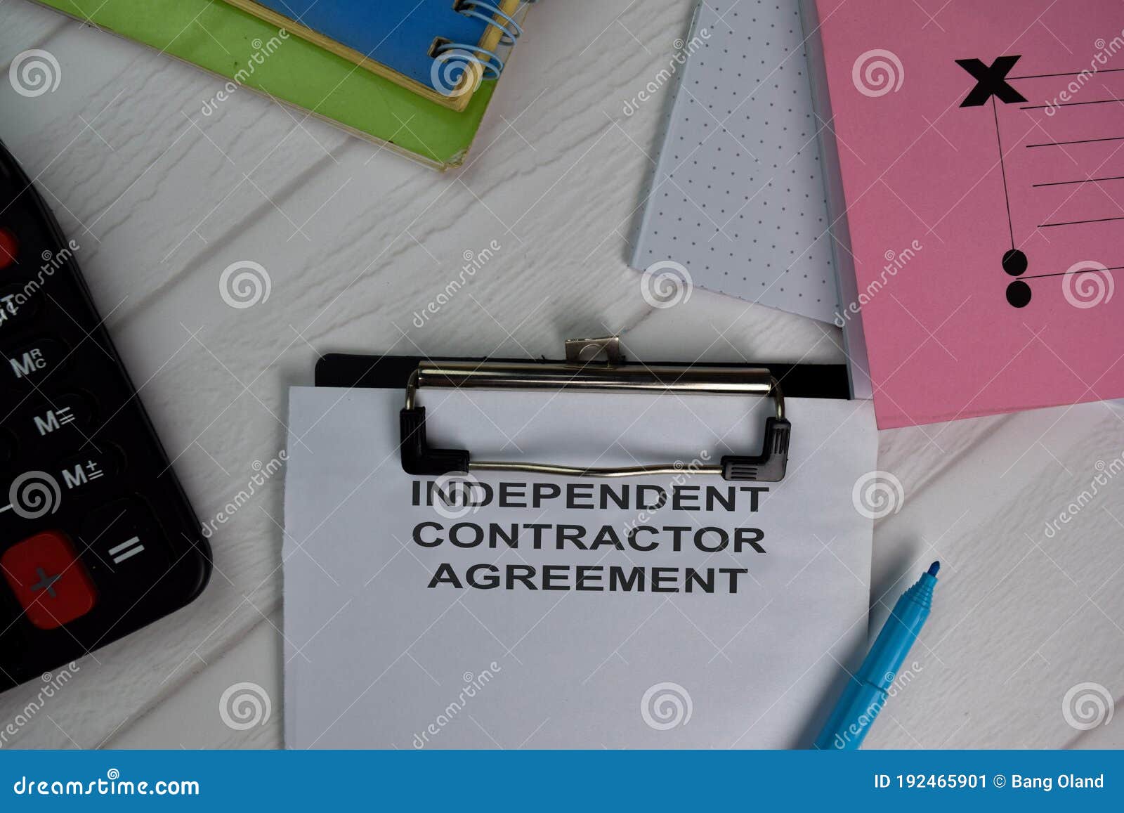 Independent Contract Agreement Write on Paperwork Isolated on Office ...