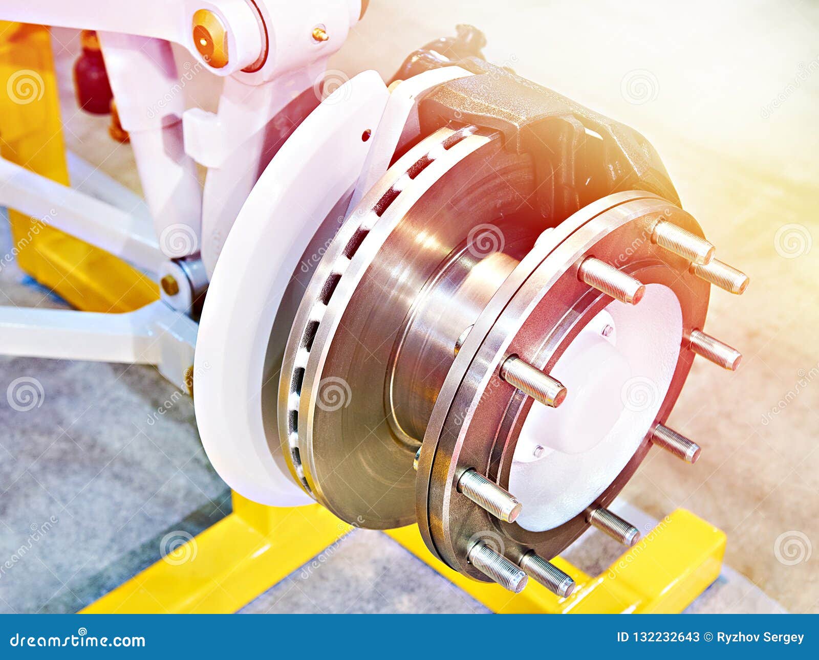 Independent Front Suspension and Brake Disc for Bus Stock Image - Image ...