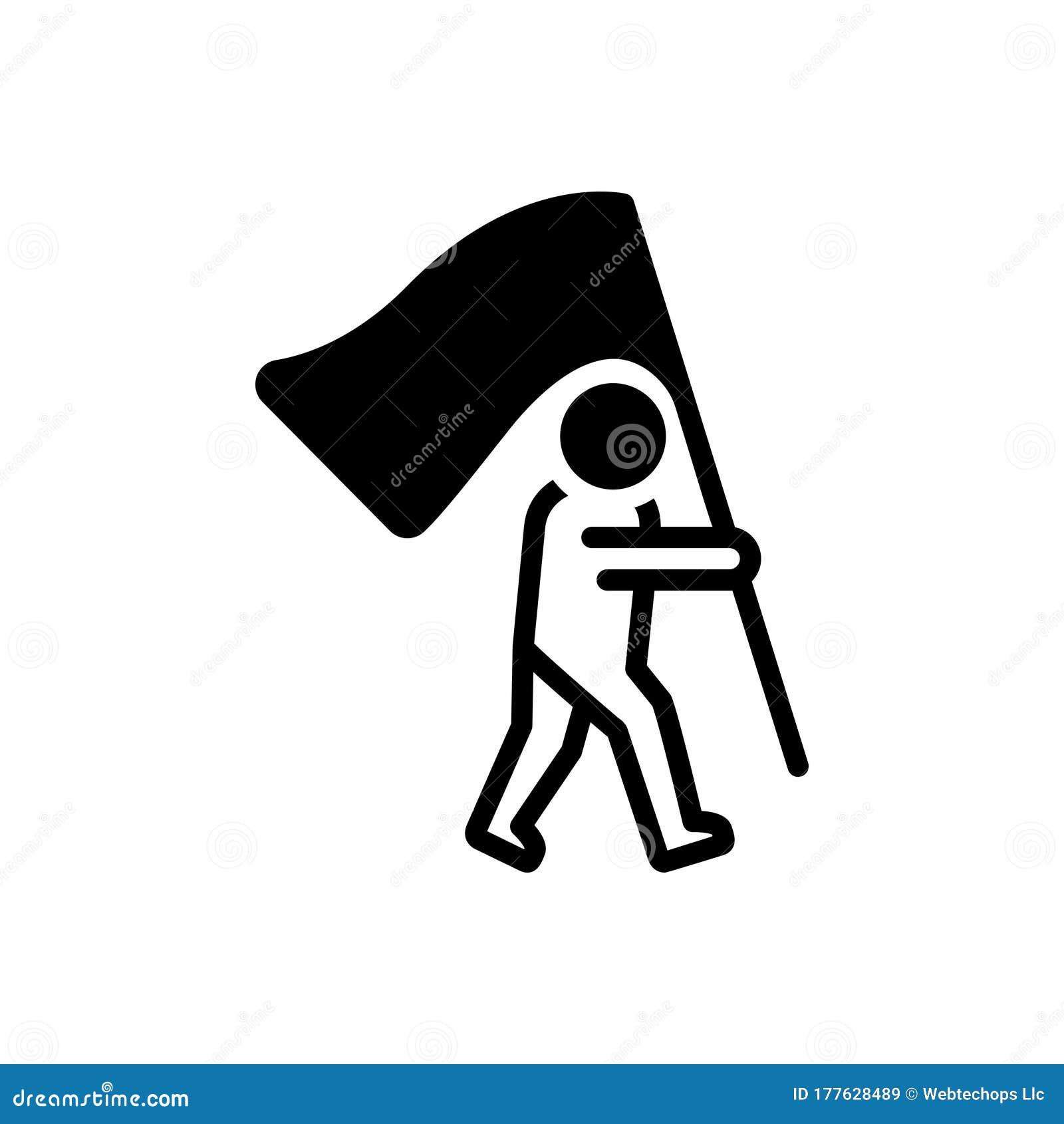 Black Solid Icon for Independent, Freedom and Self Stock Vector ...