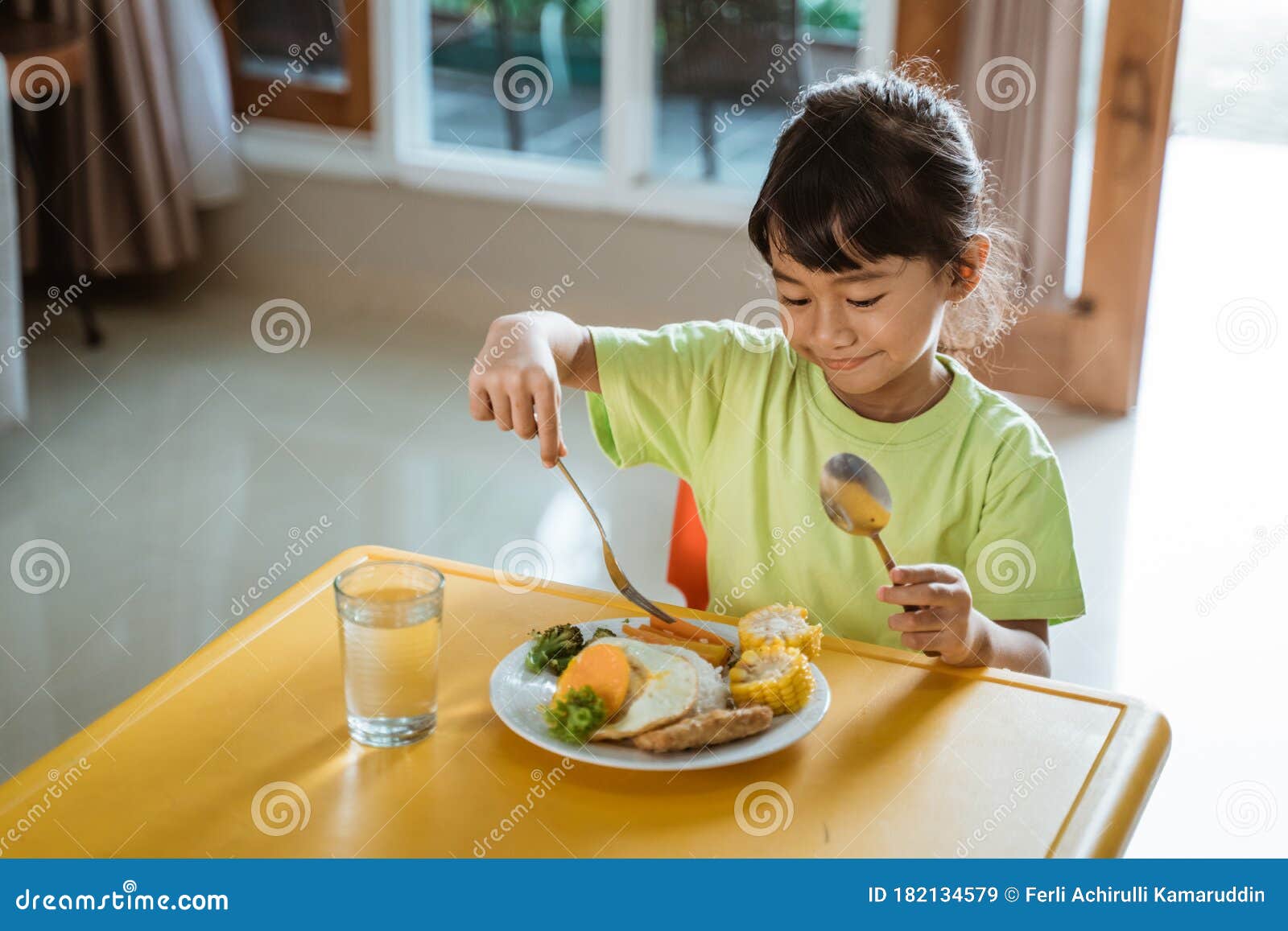 Independent Kid Self Eating at Home Stock Image - Image of funny ...