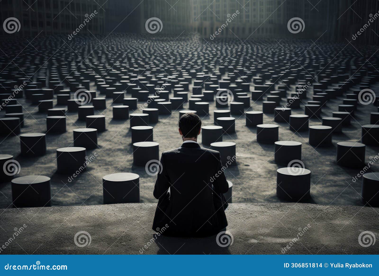 Independent Man Executive Alone Thinking. Generate Ai Stock Photo ...