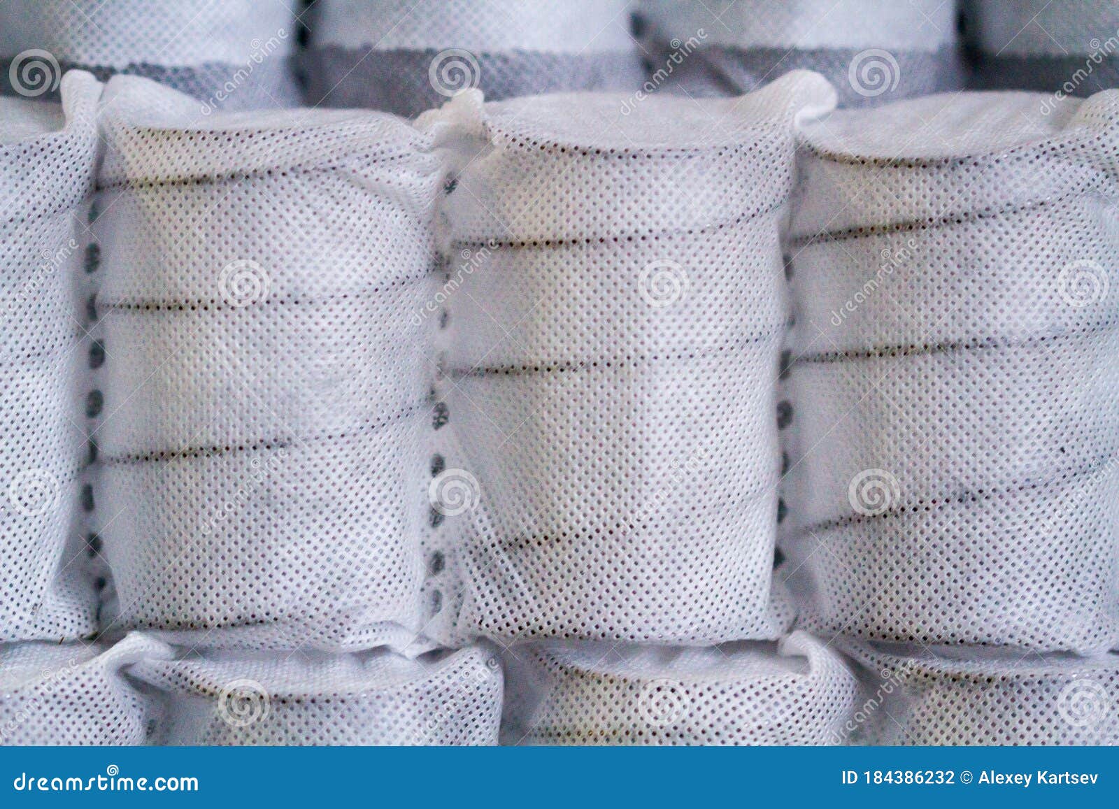Independent Mattress Springs in Spunbond. Pocket Springs. Stock Photo ...