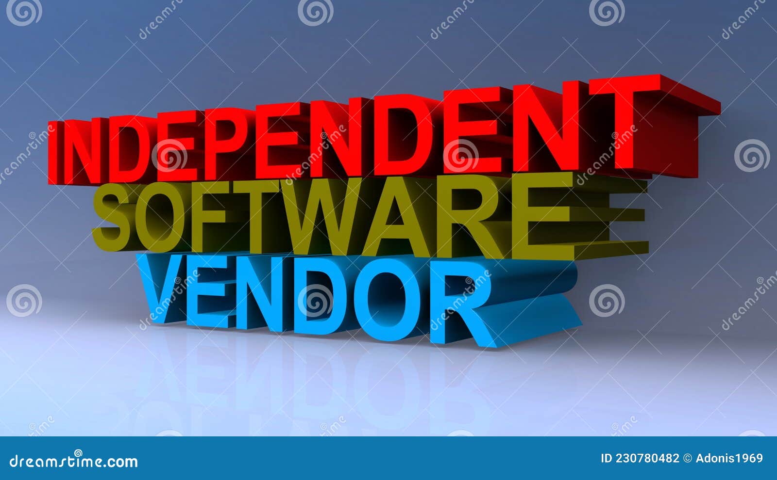 Independent Software Vendor on Blue Stock Illustration - Illustration ...