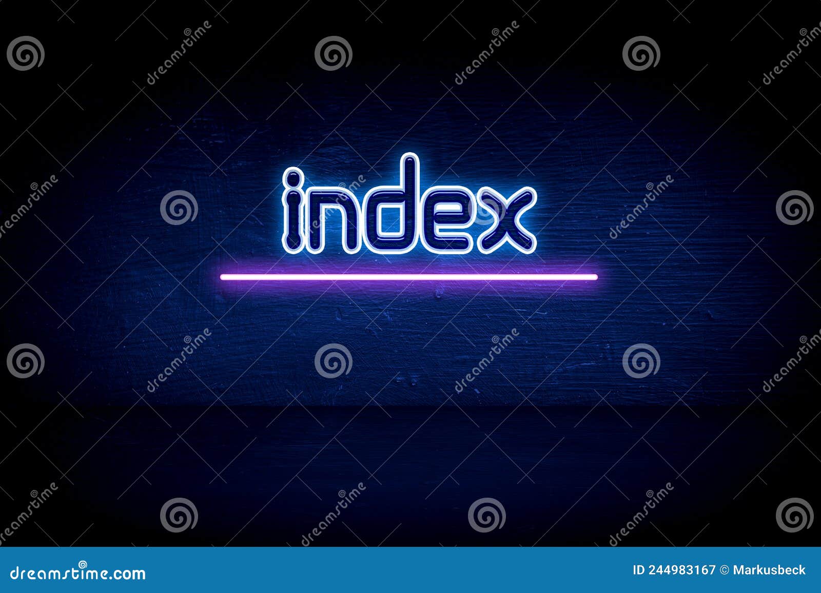 Index - Blue Neon Announcement Signboard Stock Image - Image of glow ...