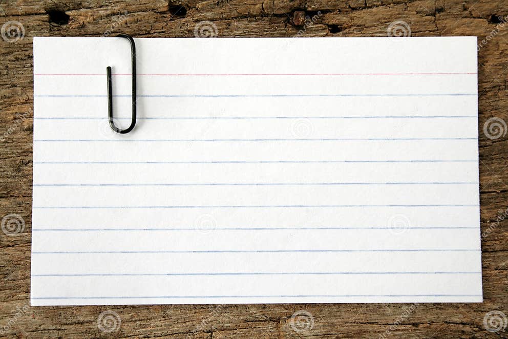 Index Card and Paper Clip stock image. Image of note, stationary - 6692307