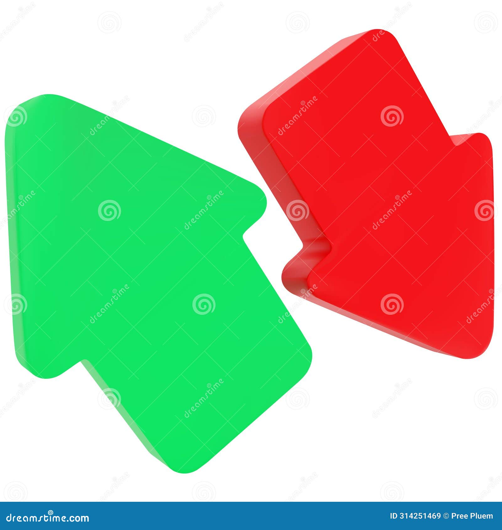 Index Down and Growth 3d Vector Isolated Stock Illustration ...