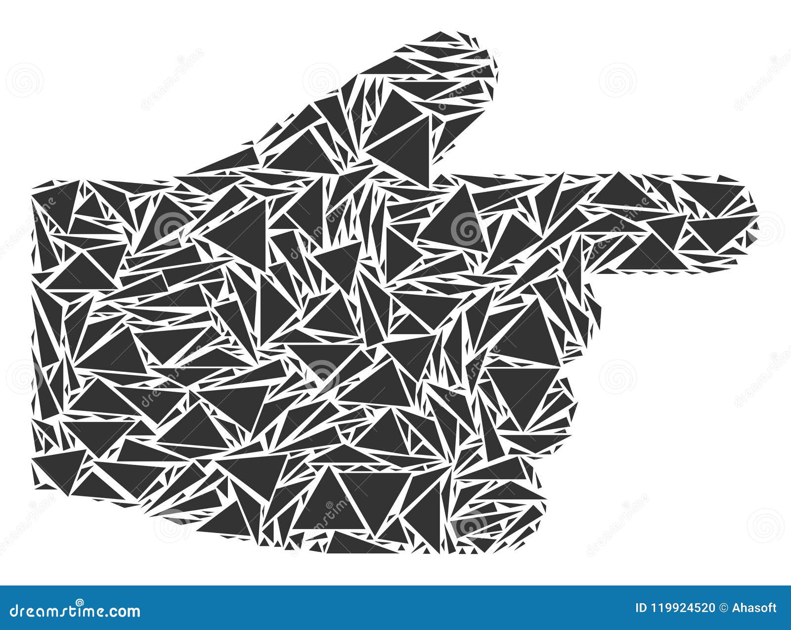 Index Finger Collage of Triangles Stock Vector - Illustration of ...