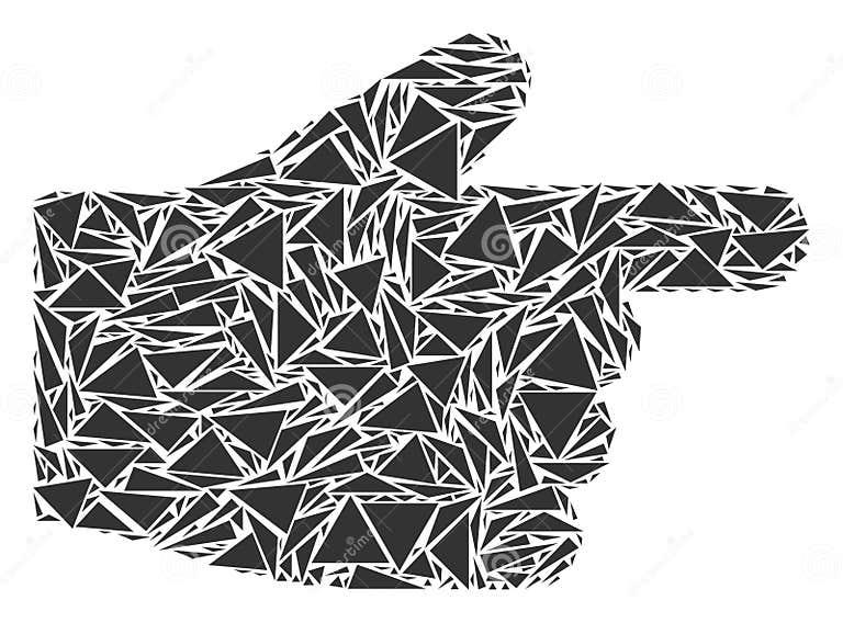 Index Finger Collage of Triangles Stock Vector - Illustration of ...