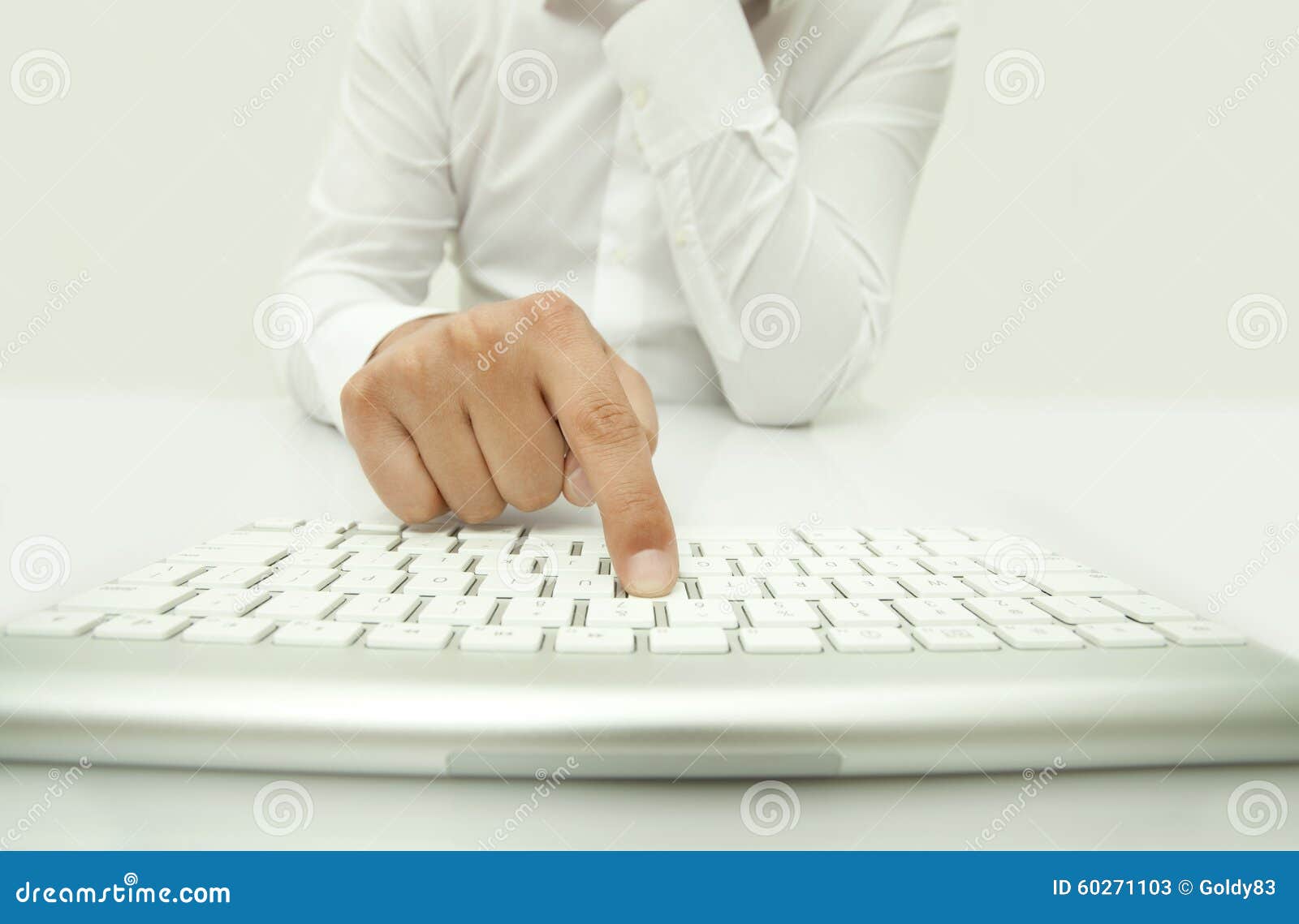 Index Finger on the Computer Keyboard Stock Image - Image of worktable ...