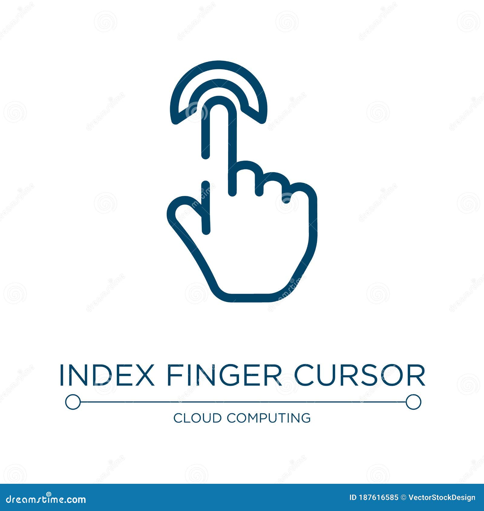 Index Finger Cursor Icon. Linear Vector Illustration from Cursors and ...