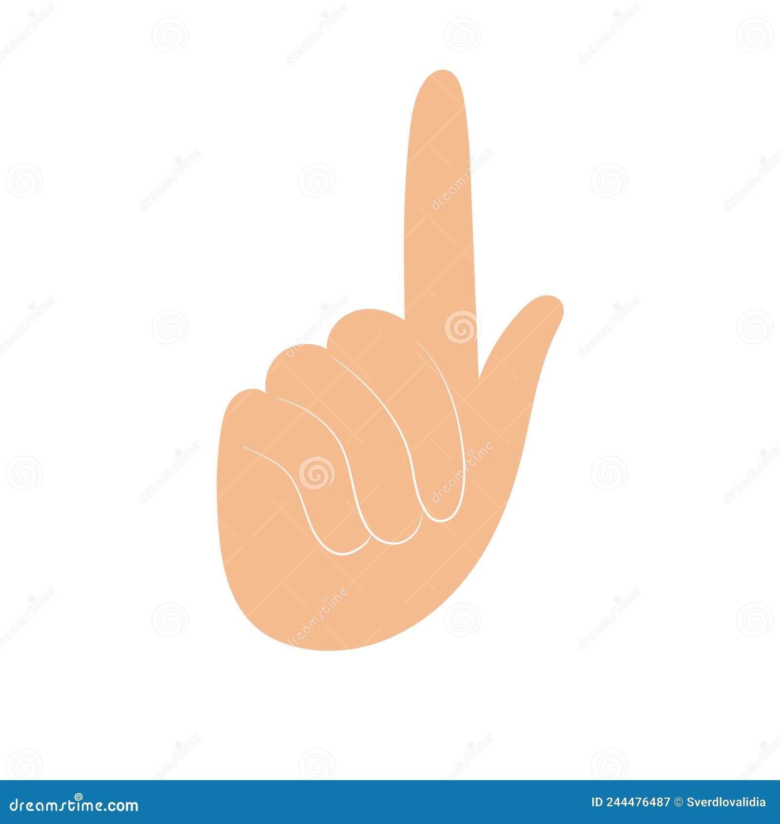 Index Finger Extended Hand. Pointing Gesture. Press Push Button Concept ...