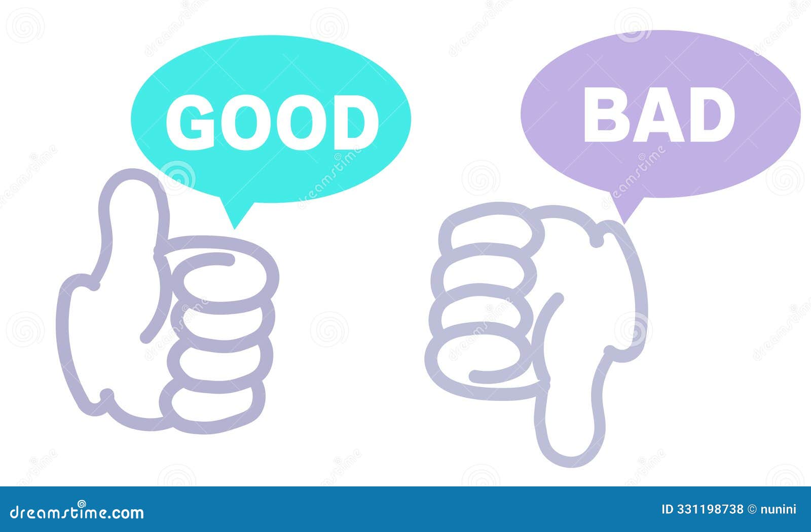 Good Like Bad Finger Icon Illustration Stock Vector - Illustration of ...