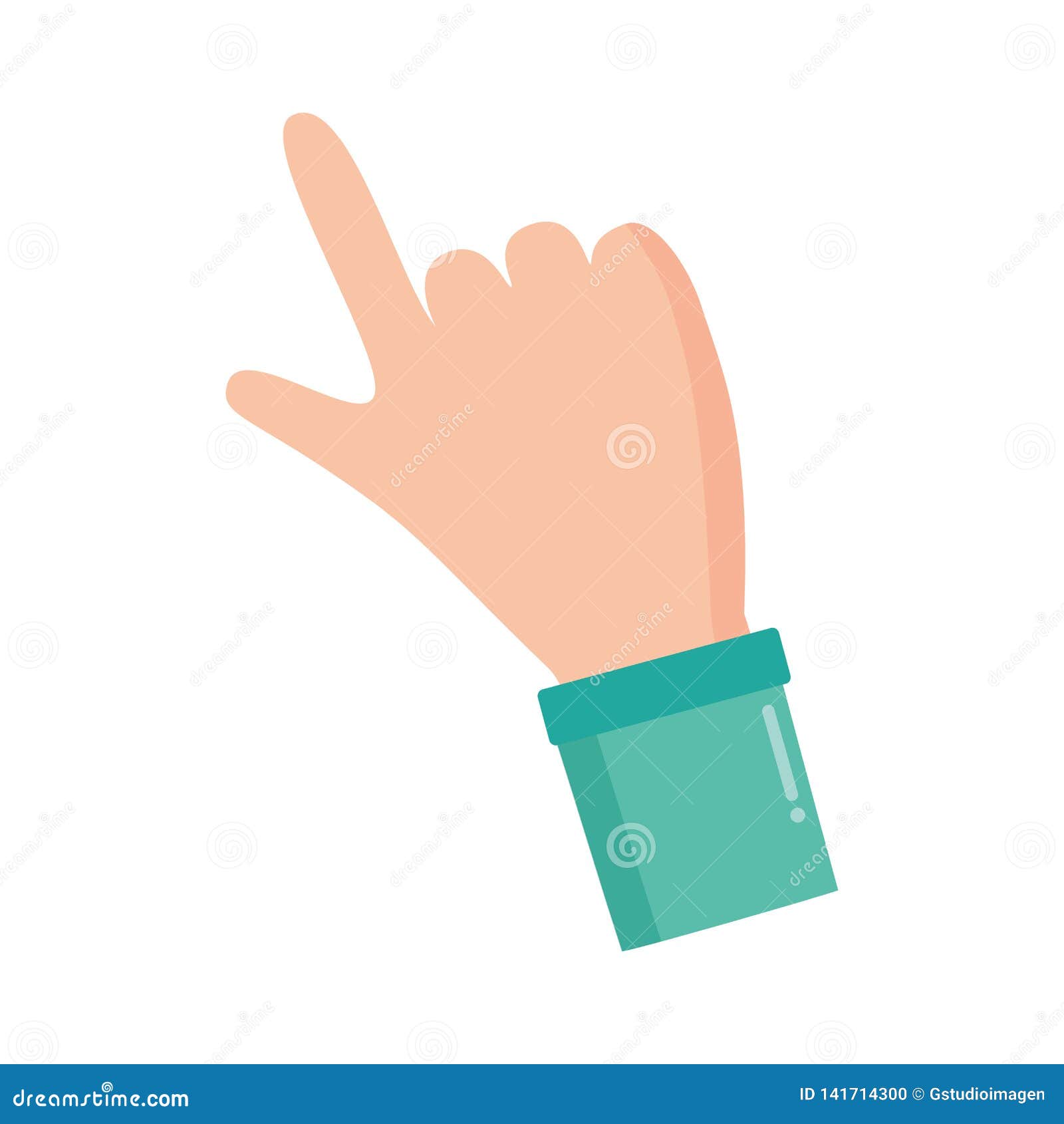 Index finger hand stock vector. Illustration of touch - 141714300