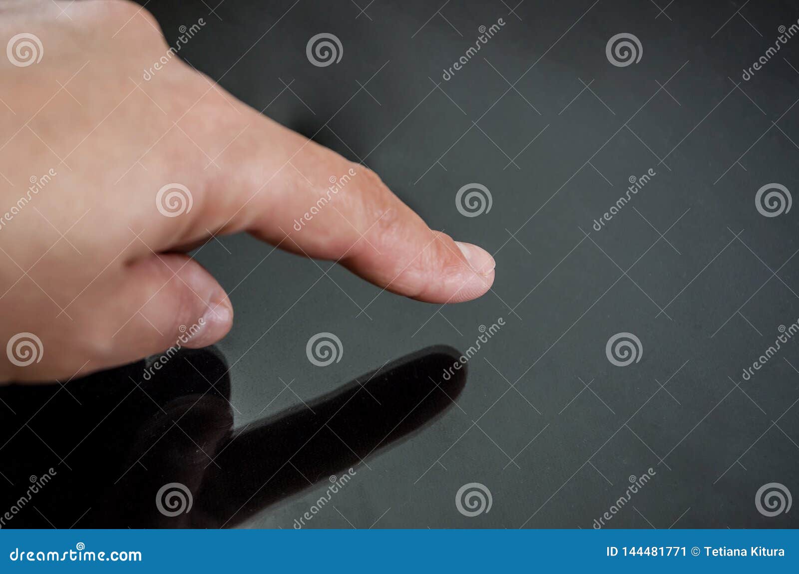 Finger Reflected on the Glass Stock Image - Image of mirror, closeup ...