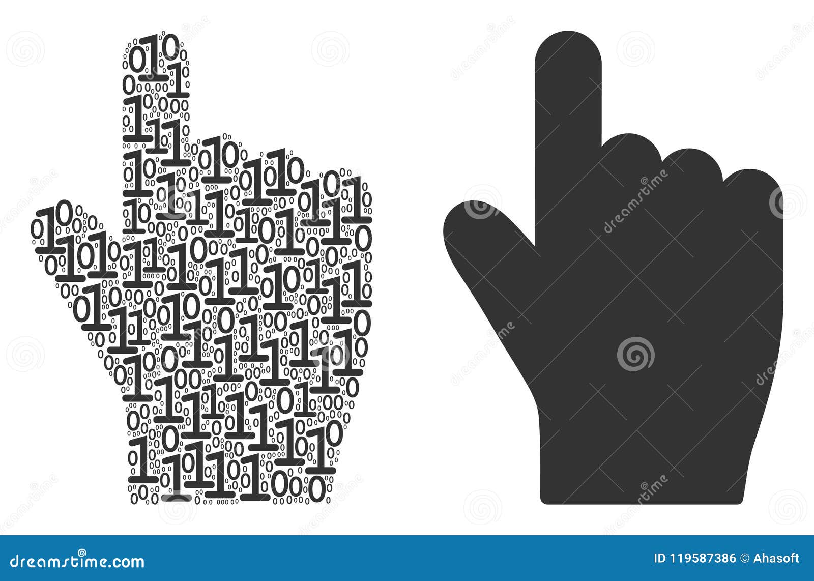 Index Finger Composition of Binary Digits Stock Vector - Illustration ... Index Finger Composition of Binary Digits Stock Vector - Illustration ...