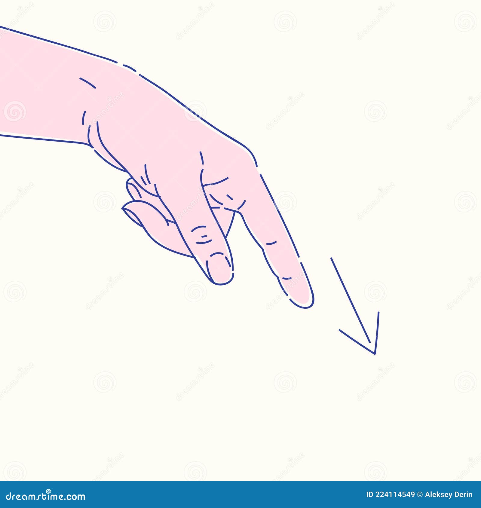 The Index Finger of the Persons Hand Points Down. a Hand Gesture Stock ...