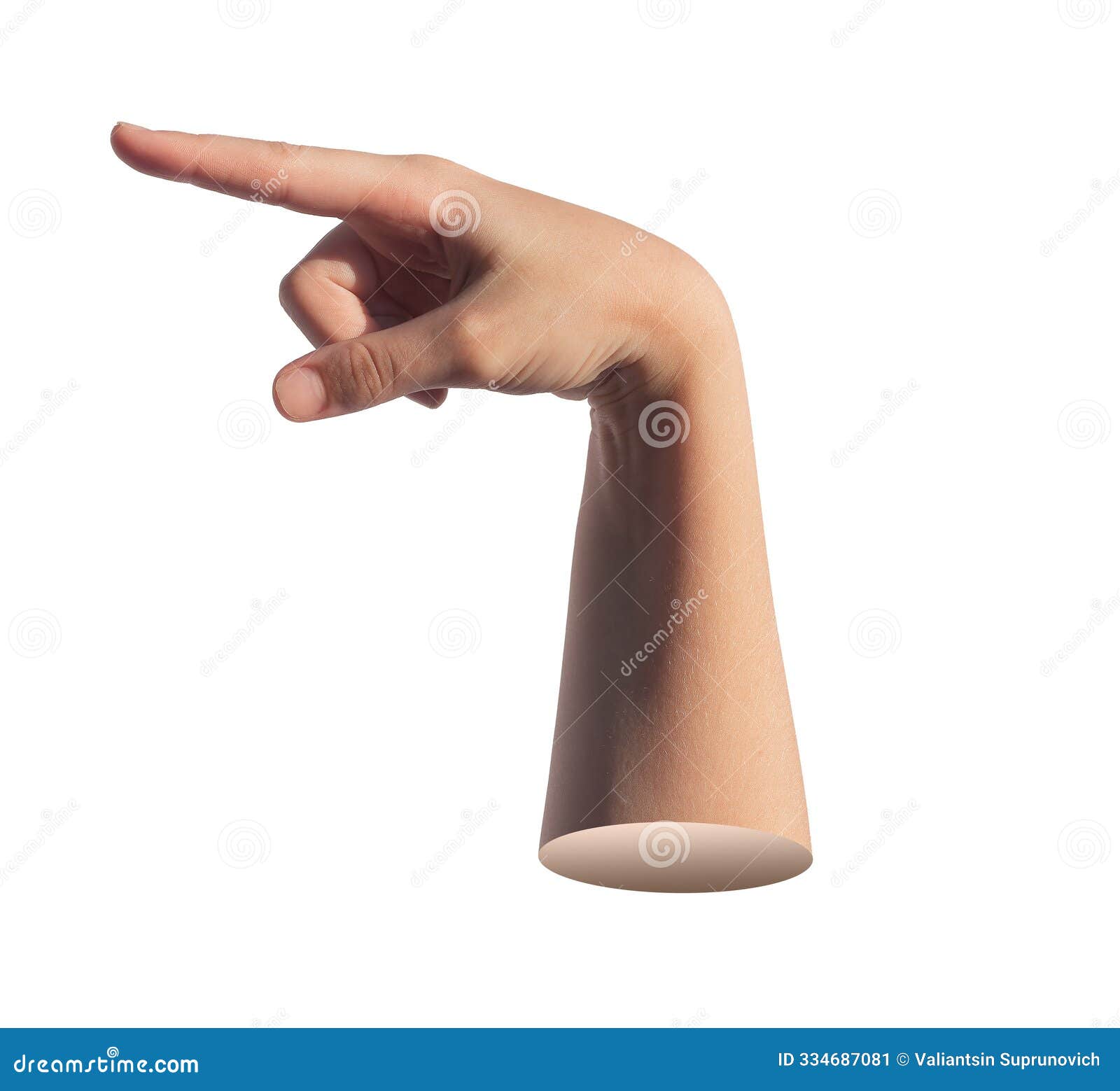 Kids Index Finger Pointing, Hand Gesture For Indicating. Isolated On ...