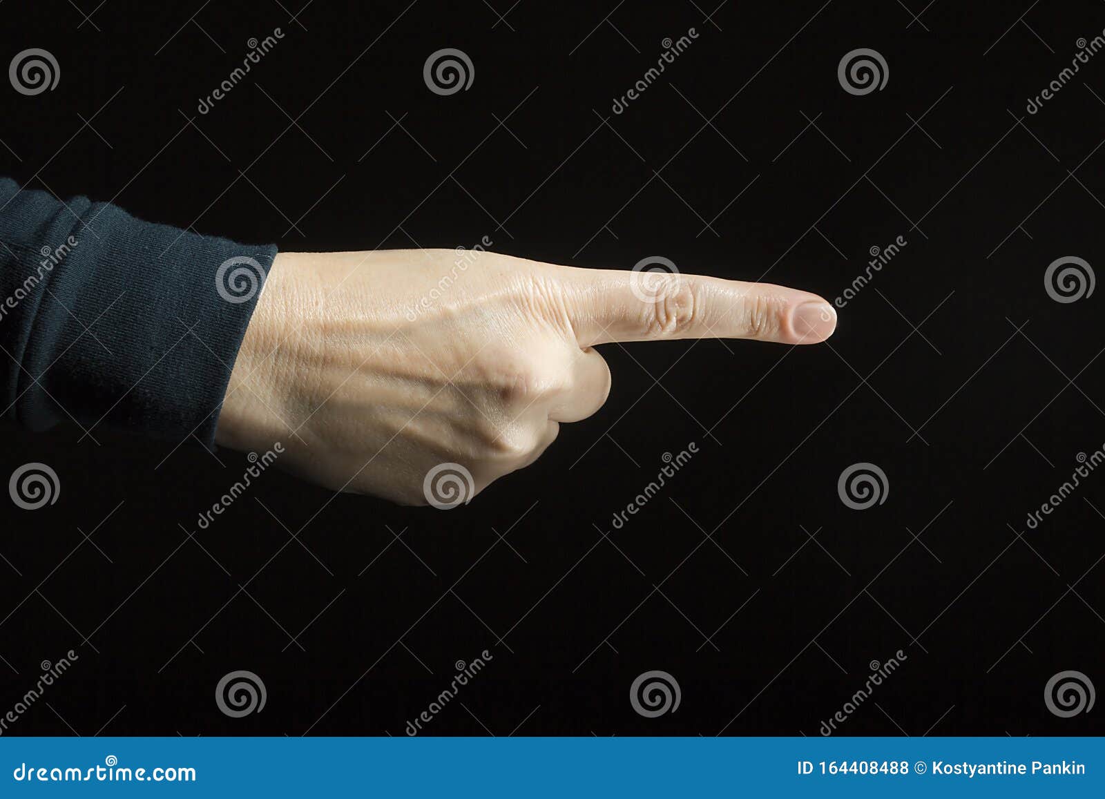 Index Finger Pointing To the Side Stock Photo - Image of away, keeping ...