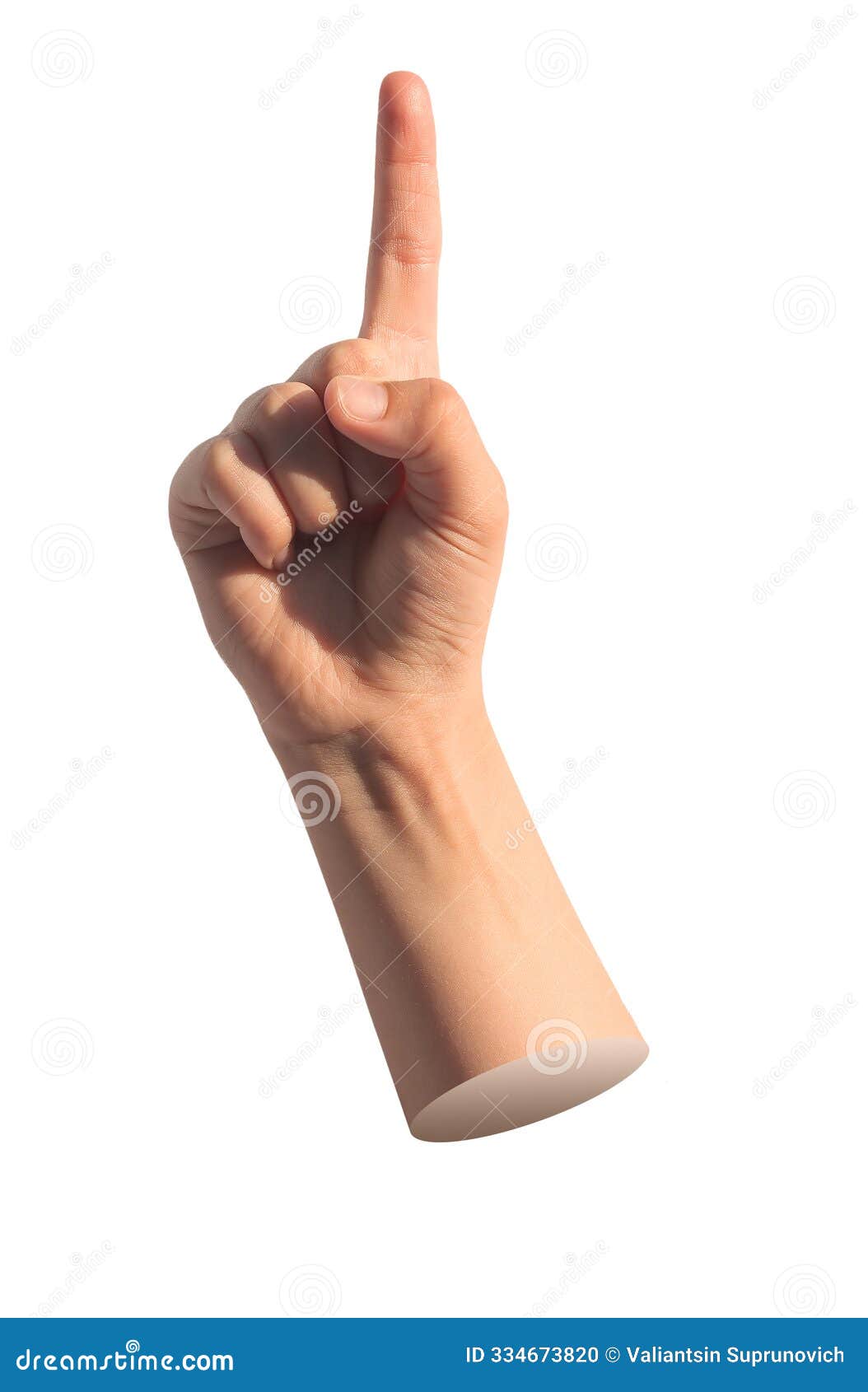 Index Finger Pointing Up, Kids Pointer, Forefinger Showing, Isolated on ...