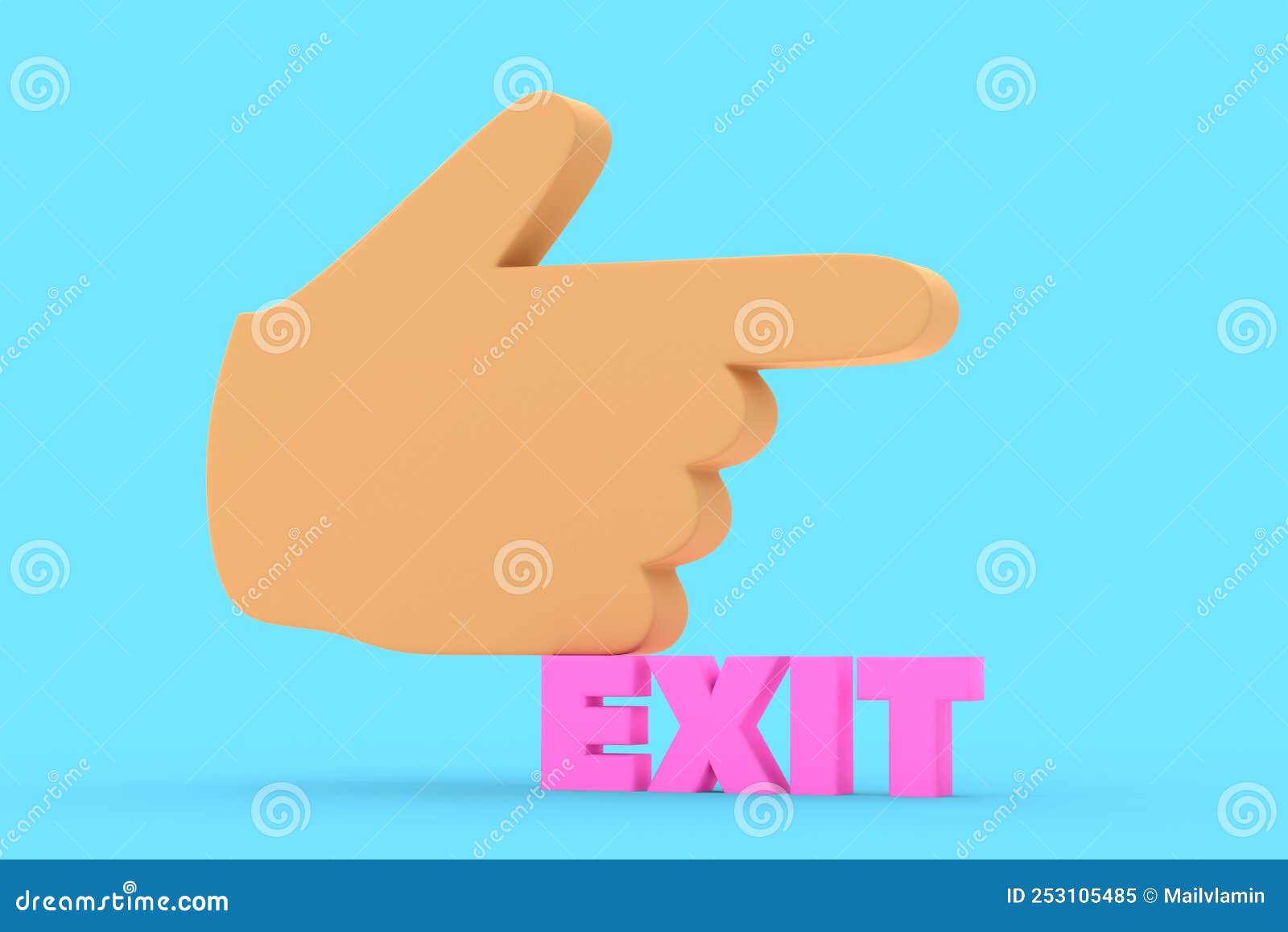 Index Finger Points To Exit. Sign EXIT Stock Illustration ...