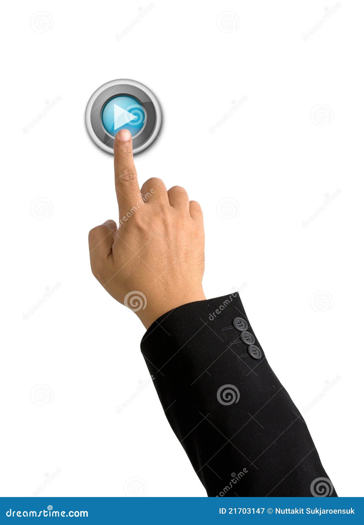 Index Finger Push Play Button On White Royalty Free Stock Photography ...