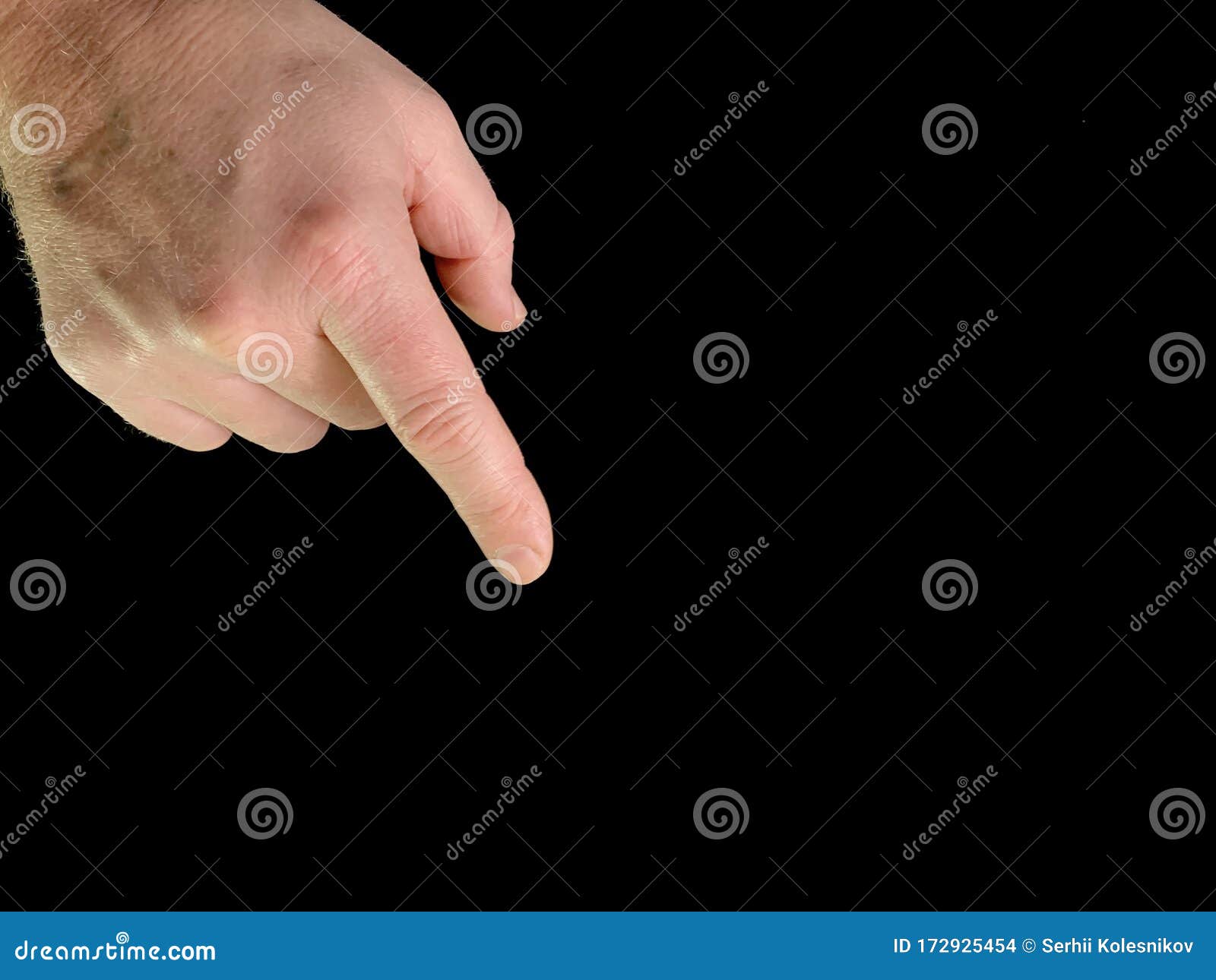 The Index Finger Pushes The Button From The Inside. Finger Touch To ...