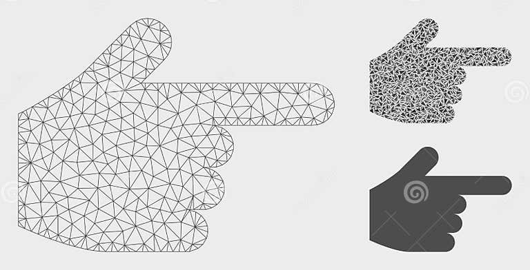 Index Finger Vector Mesh 2D Model and Triangle Mosaic Icon Stock Vector ...