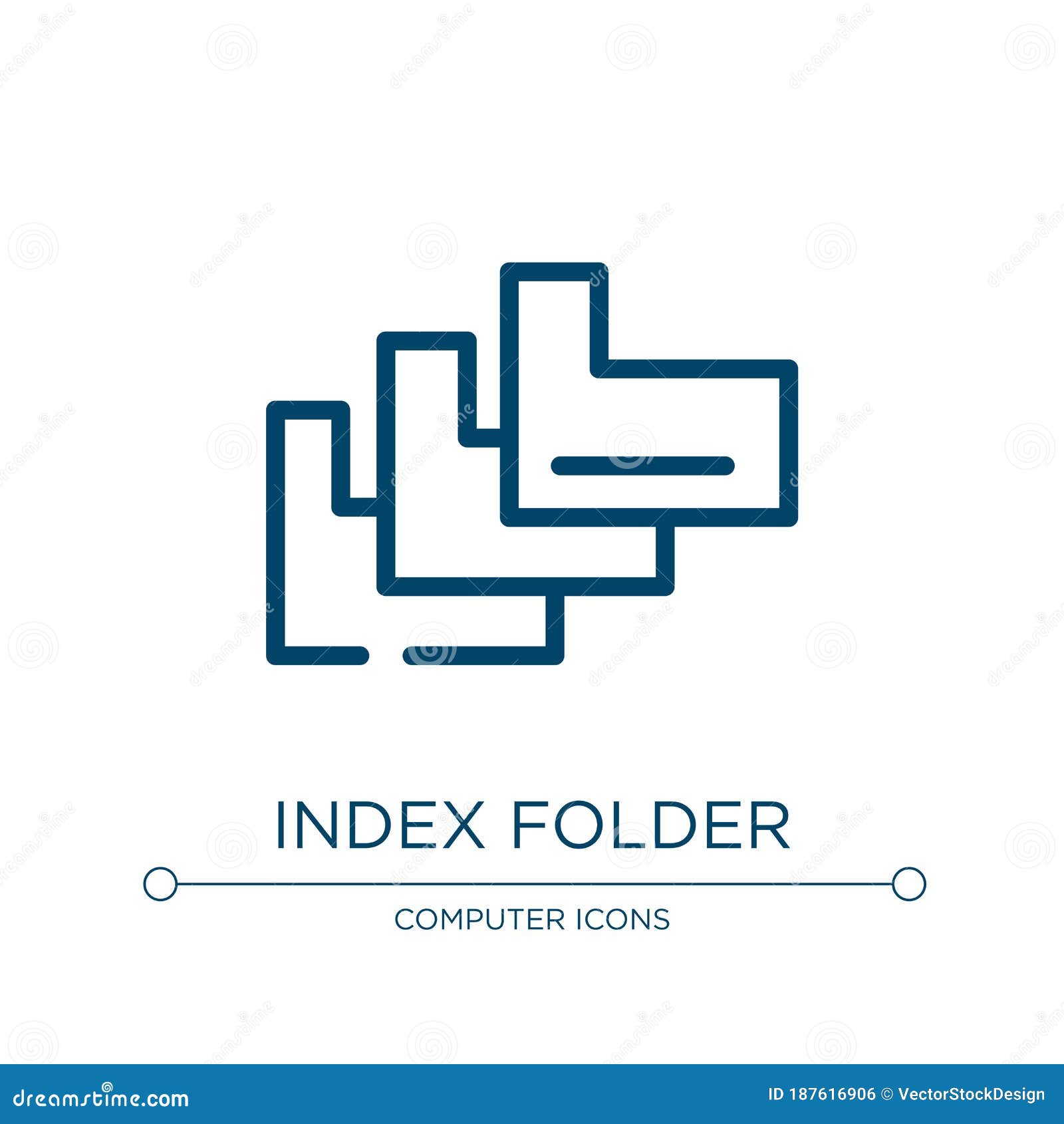 Index Folder Icon. Linear Vector Illustration from Computer and Media ...