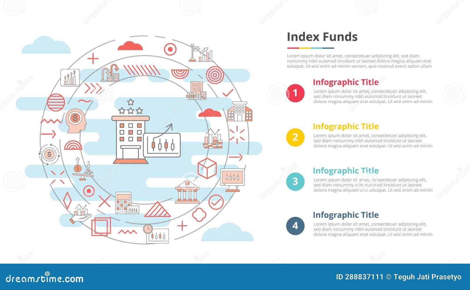 Index Funds Concept for Infographic Template Banner with Four Point ...