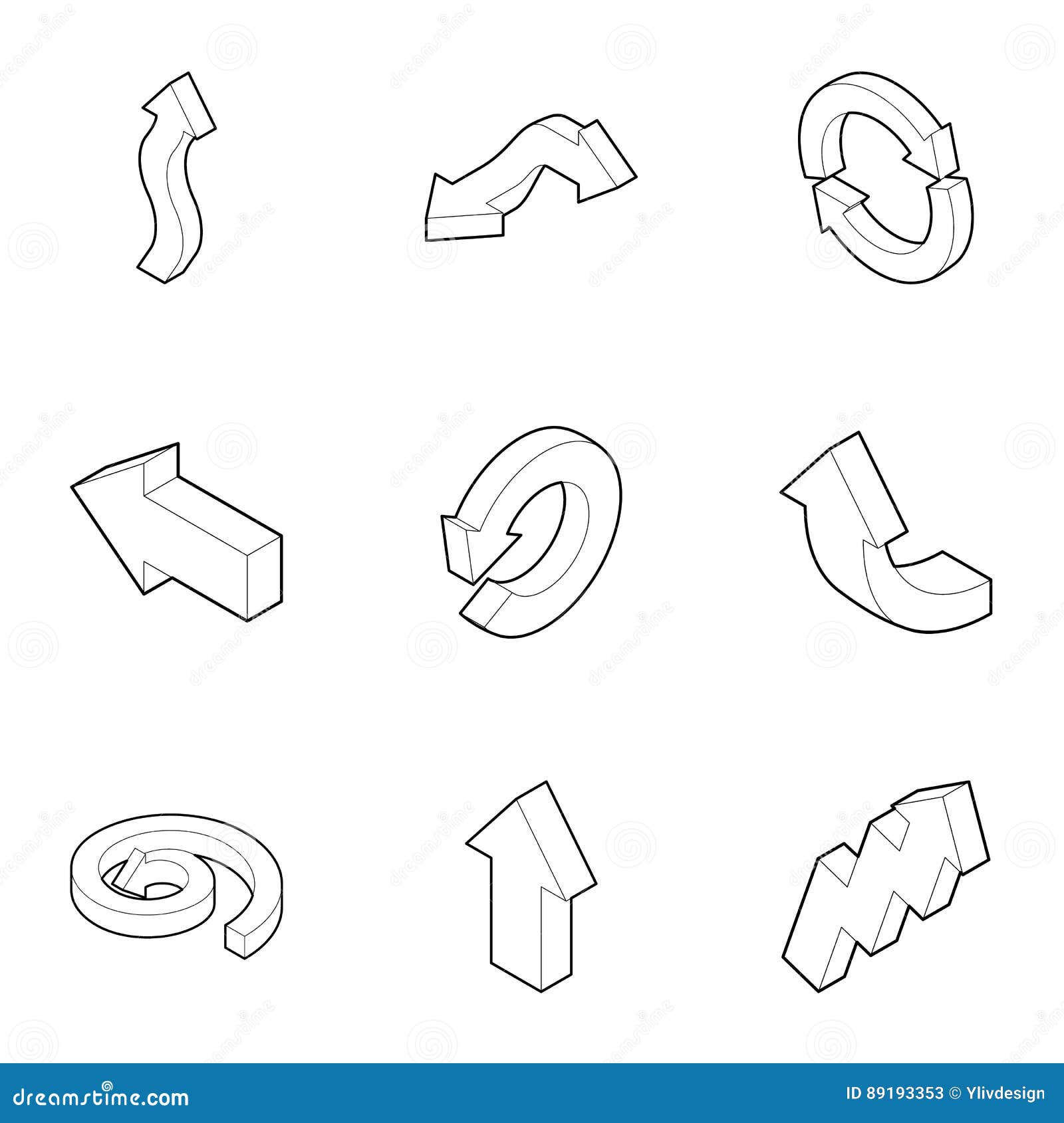 Index Icons Set, Outline Style Stock Vector - Illustration of abstract ...
