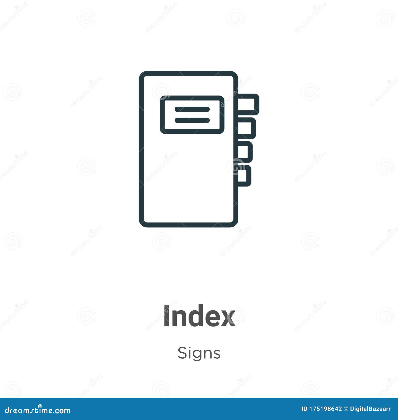 Index Outline Vector Icon. Thin Line Black Index Icon, Flat Vector ...