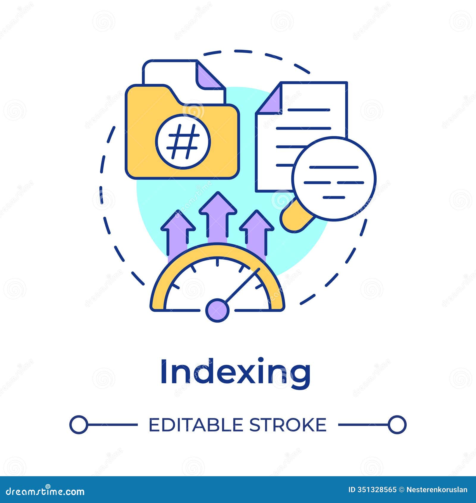 Indexing Multi Color Concept Icon Stock Illustration - Illustration of ...