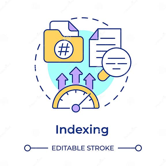 Indexing Multi Color Concept Icon Stock Illustration - Illustration of ...
