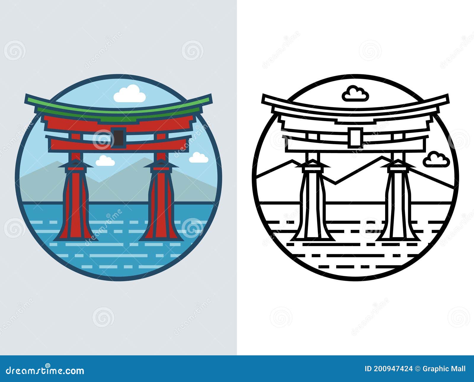 Building Of The Japanese Architecture Cartoon Vector | CartoonDealer ...