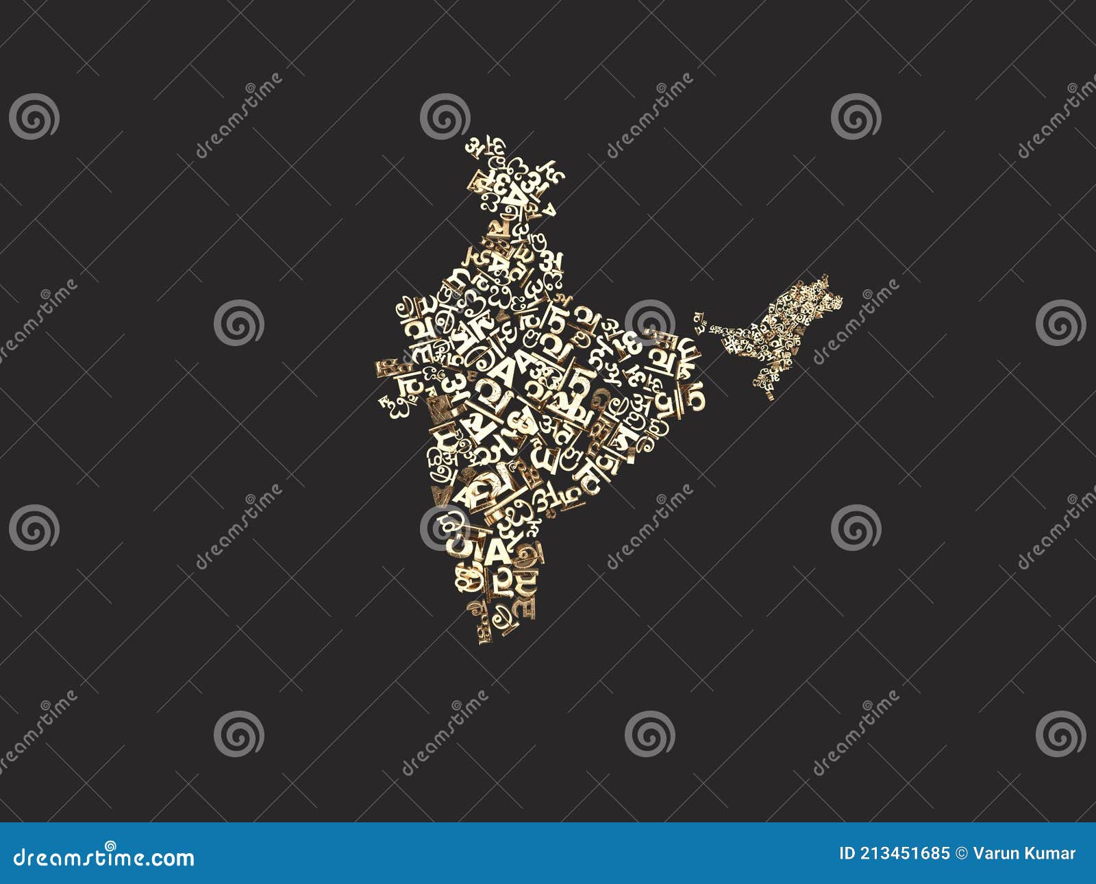 India Alphabet Font Silver And Gold. Modern Traditional Indian ...