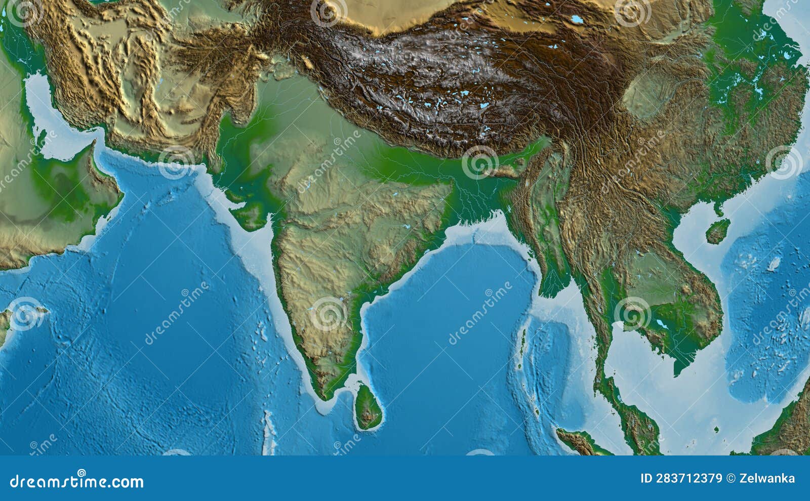 India area. Physical map stock illustration. Illustration of ...