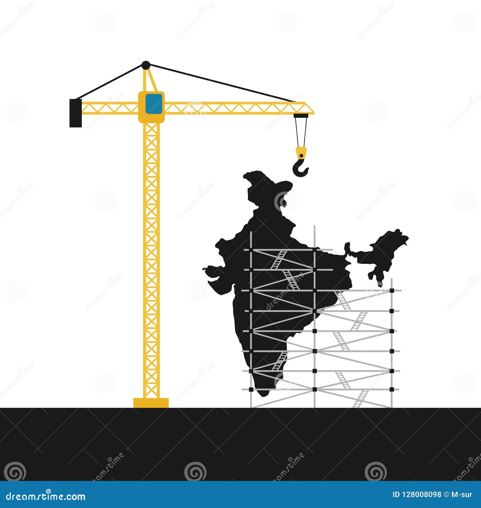 India As Emerging and Developing Country and State Stock Vector ...