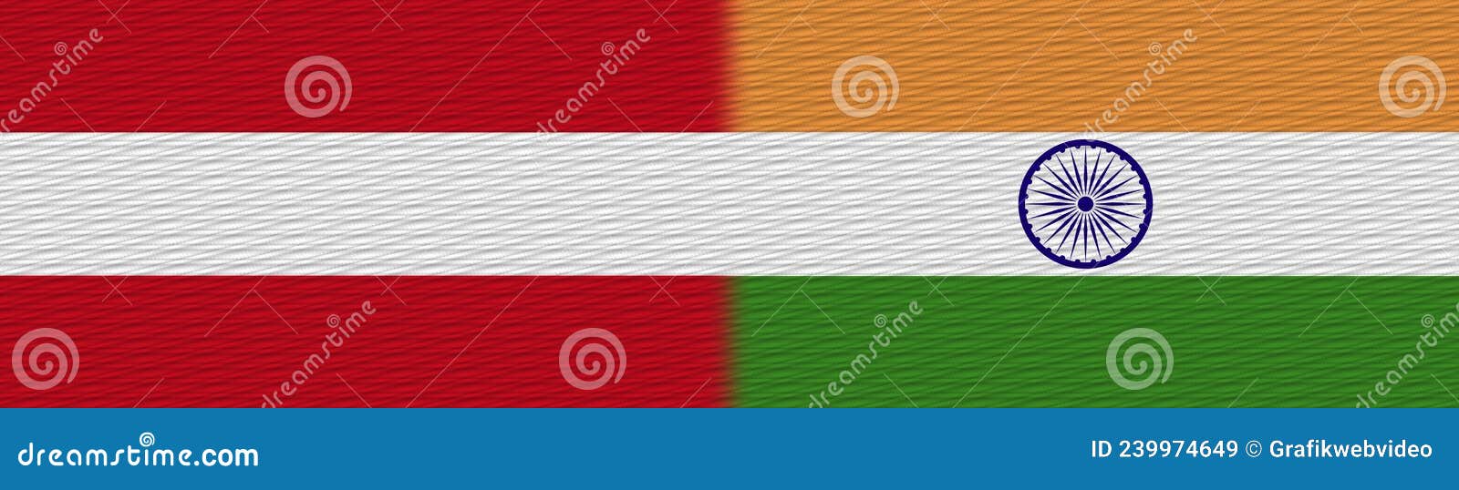 India and Austria Fabric Texture Flag Stock Illustration - Illustration ...