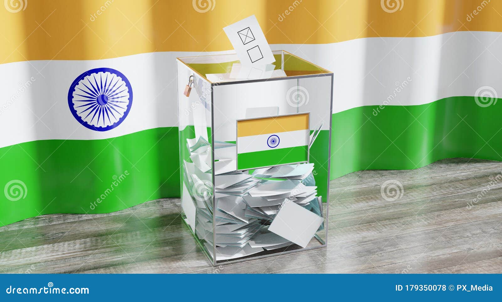 India - Ballot Box - Voting, Election Concept Stock Illustration ...