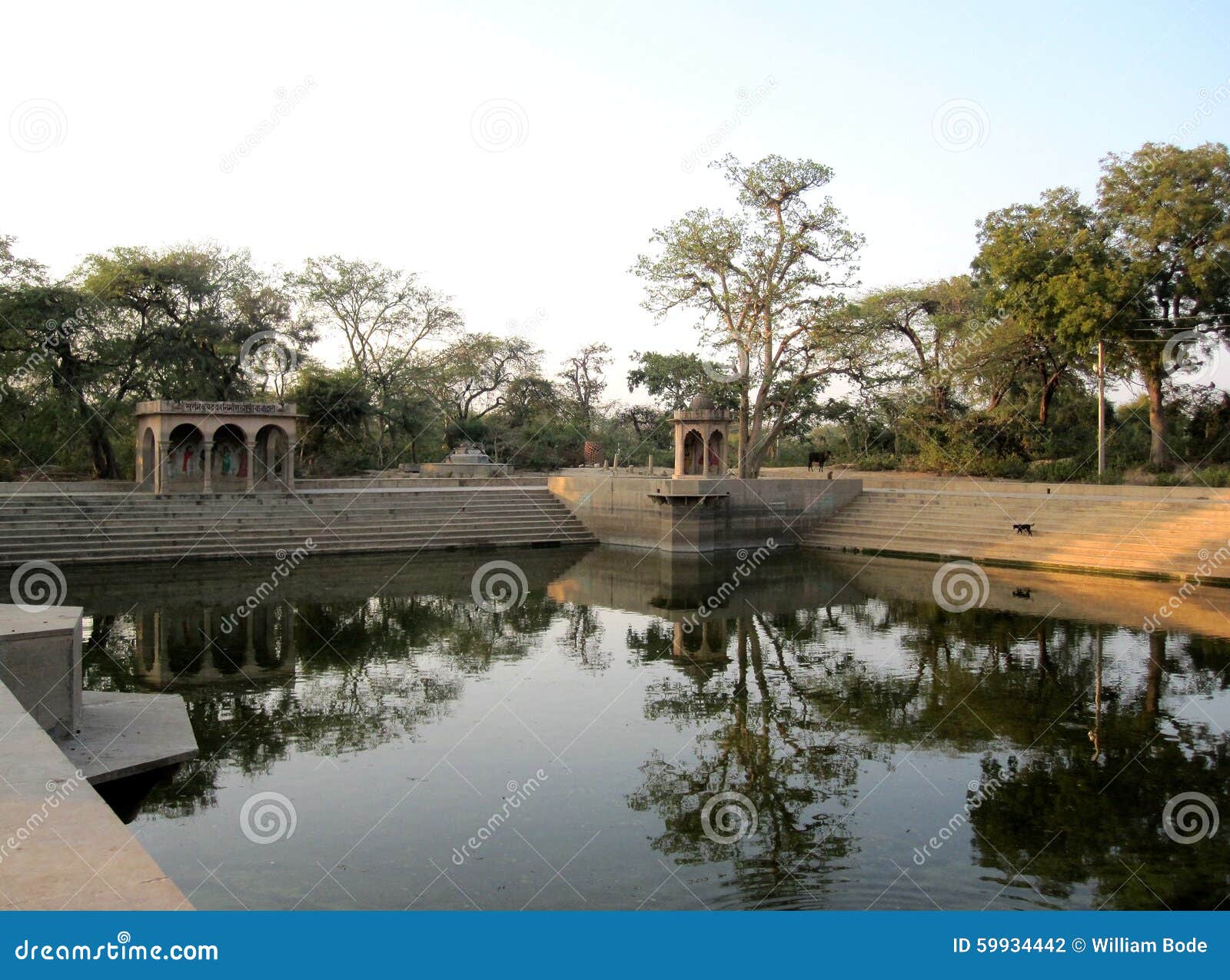 India Stadium Bathing Pond Kund Stock Photo - Image of rural ...
